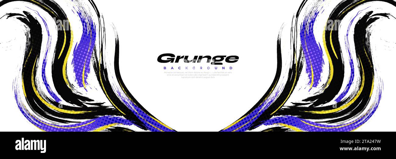 Abstract Grunge Brush Background with Sporty Style and Halftone Effect ...