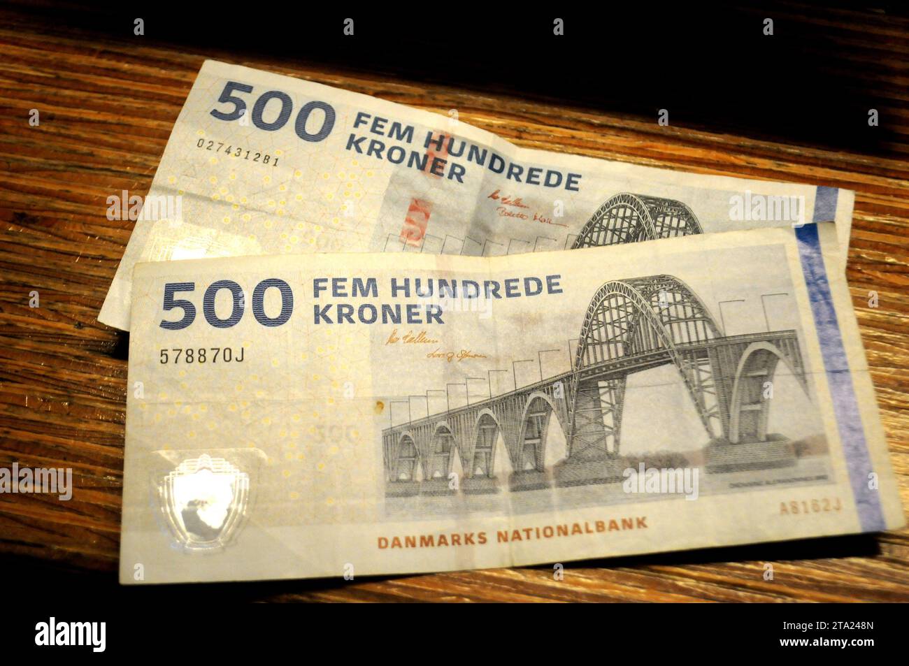 Copenhagen, Denmark /28 November 2023/. Danish kronercurrency note in ...