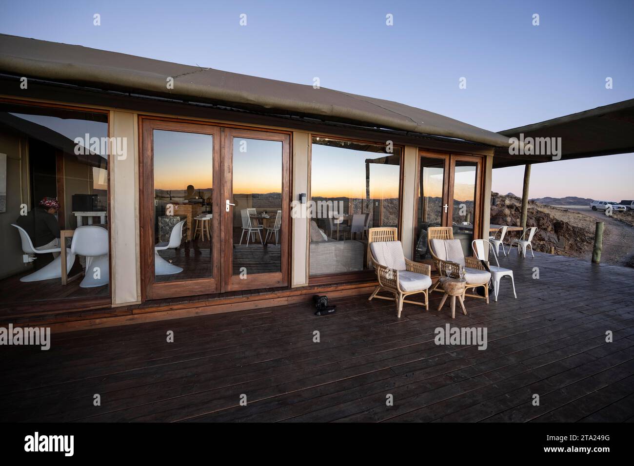Terrace, Naankuse Lodge, Namib Desert, Namibia Stock Photo - Alamy