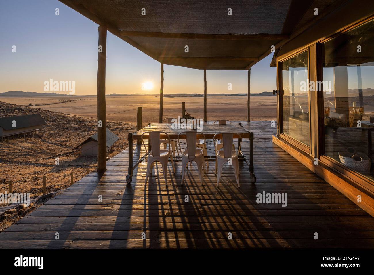 Terrace of Naankuse Lodge, Namib Desert, Namibia Stock Photo - Alamy