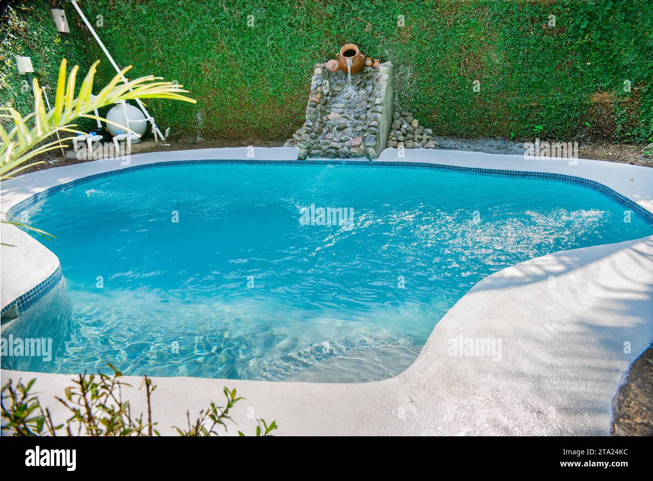 Swimming pool designs for the home. Crystal water home pool surrounded ...