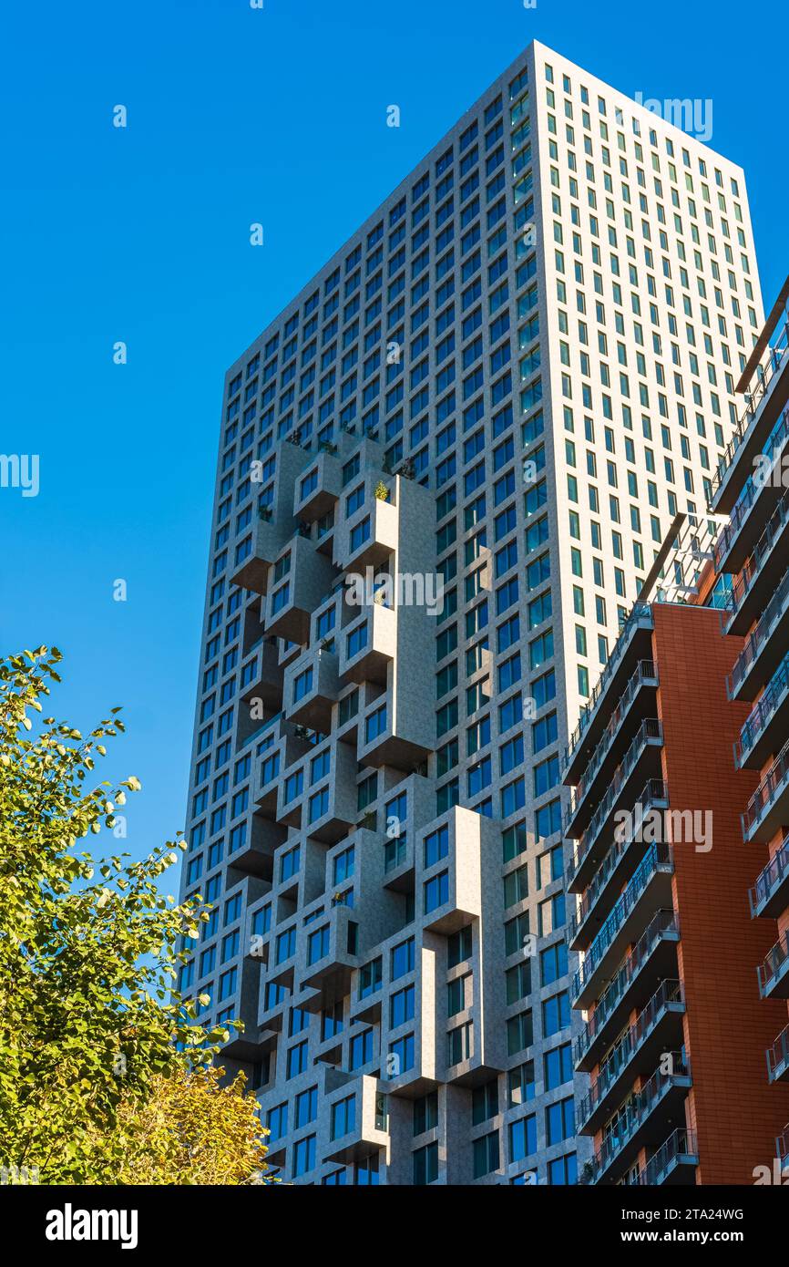 View of modern skyscrapers in Tirana capital city of Albania. New ...