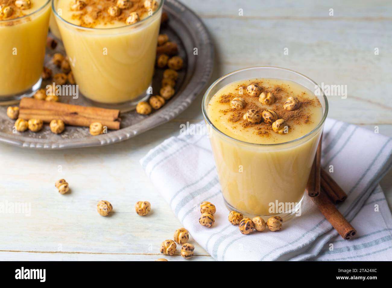 Traditional Turkish drink with roasted chickpea Boza or Bosa Stock ...