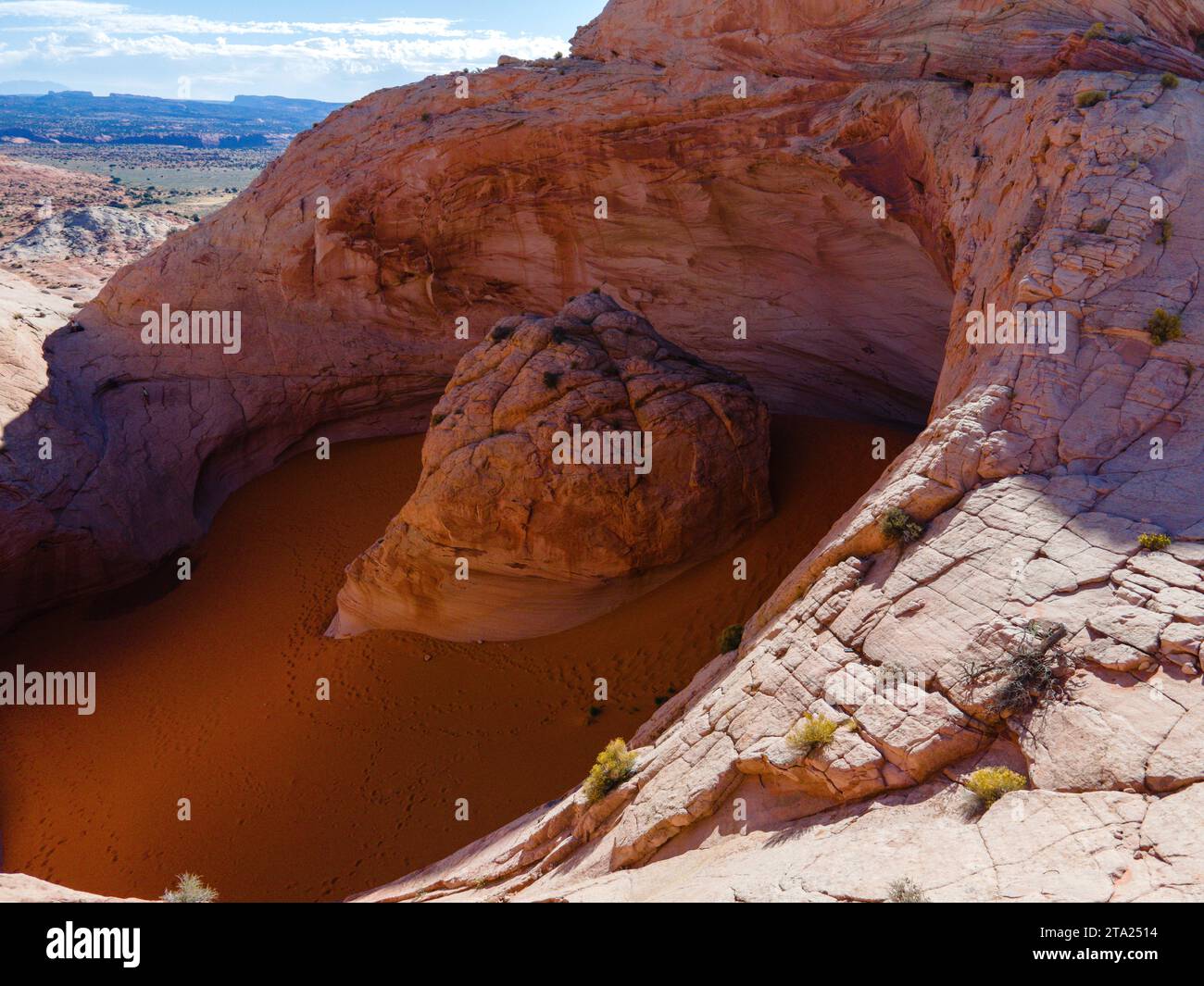 Photograph of the Cosmic Ashtray, a uniquely eroded sandstone formation ...