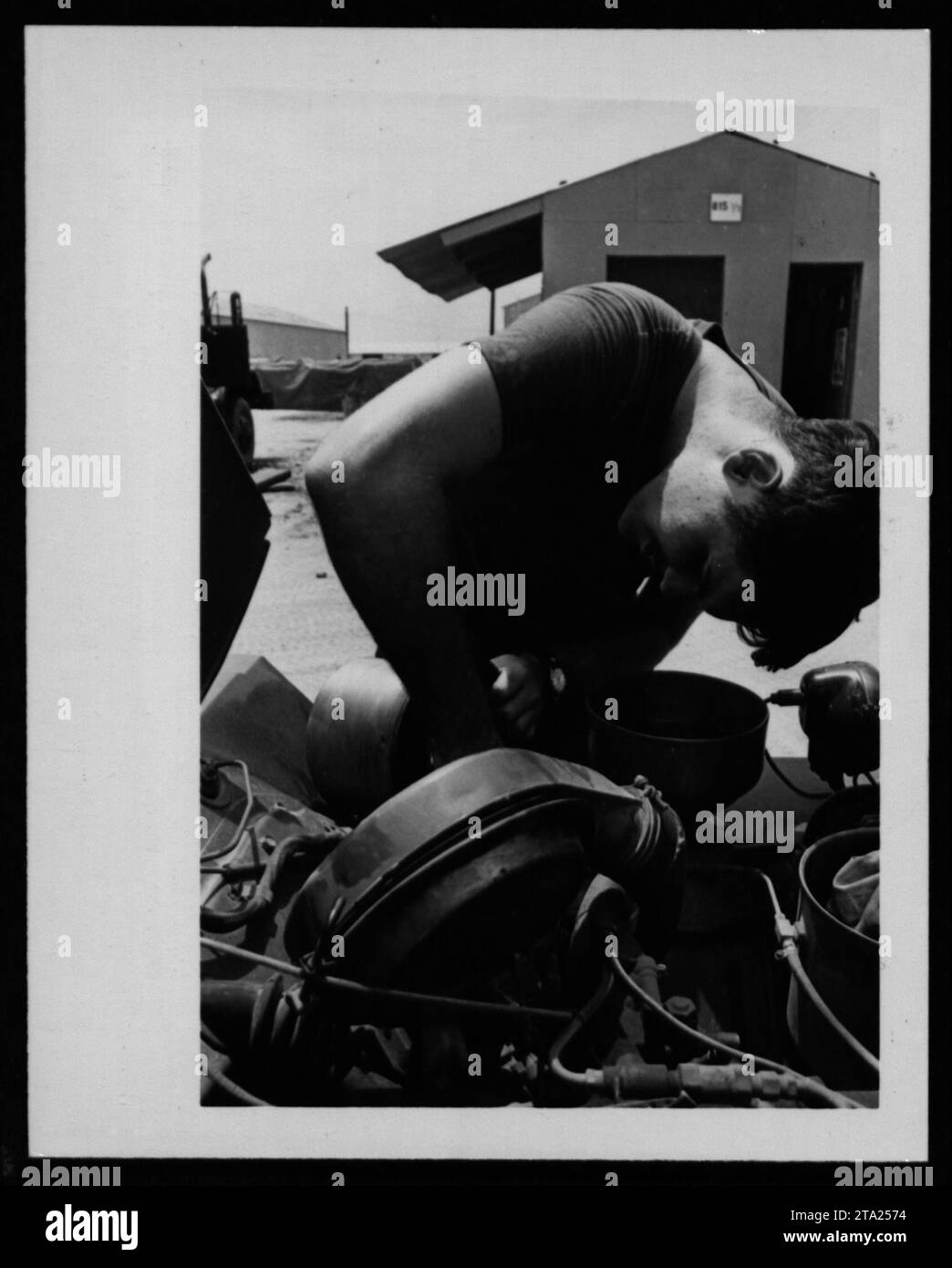 Soldiers participate in maintenance activities at a military base ...