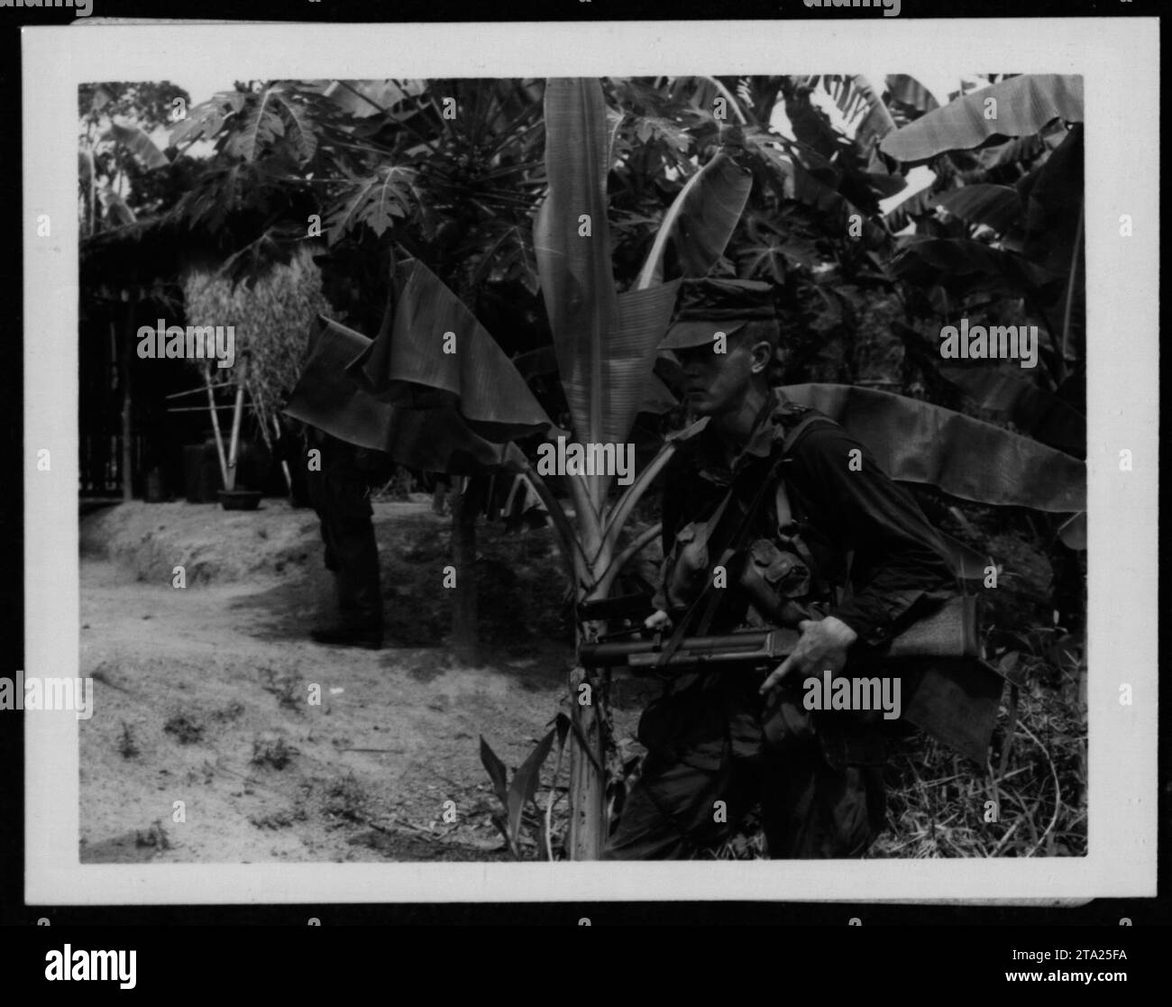 American soldiers engage in combat during the Vietnam War on June 27 ...