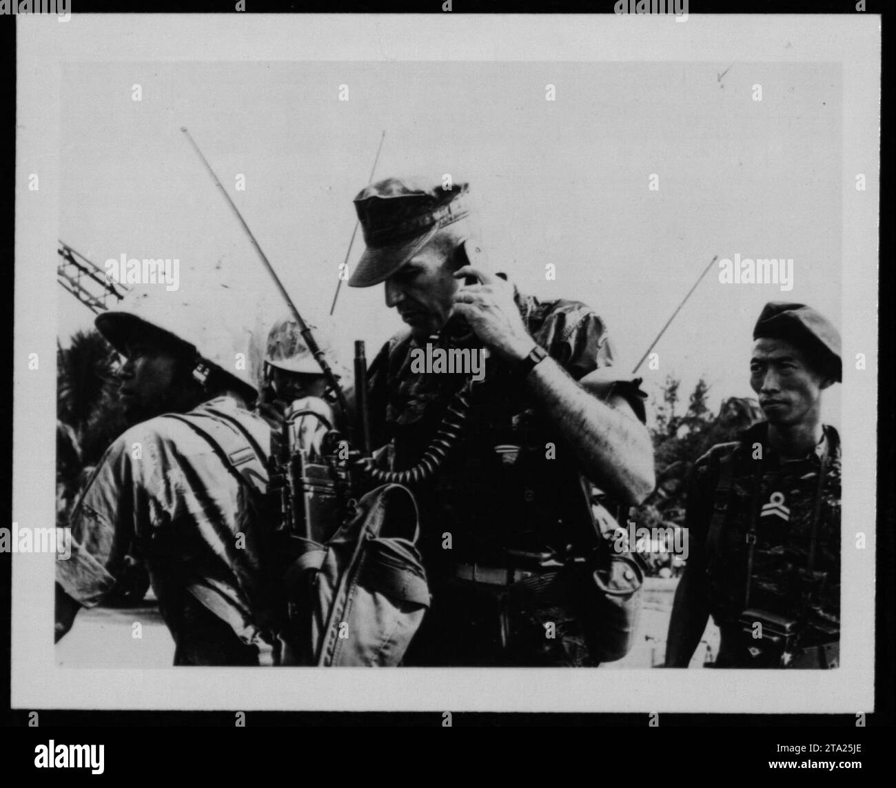 Soldiers conducting an amphibious exercise during the Vietnam War. The ...