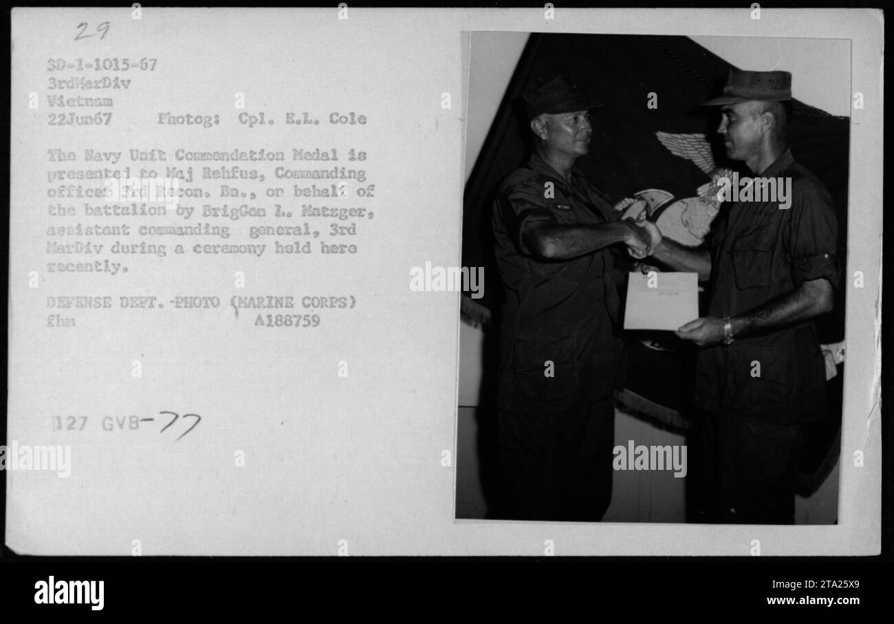 Brigadier General L. Matzger, assistant commanding general of the 3rd ...