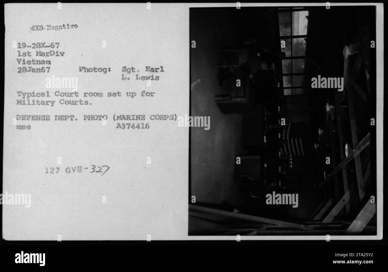 Sgt. Earl L. Lewis captured a typical courtroom set up for military ...
