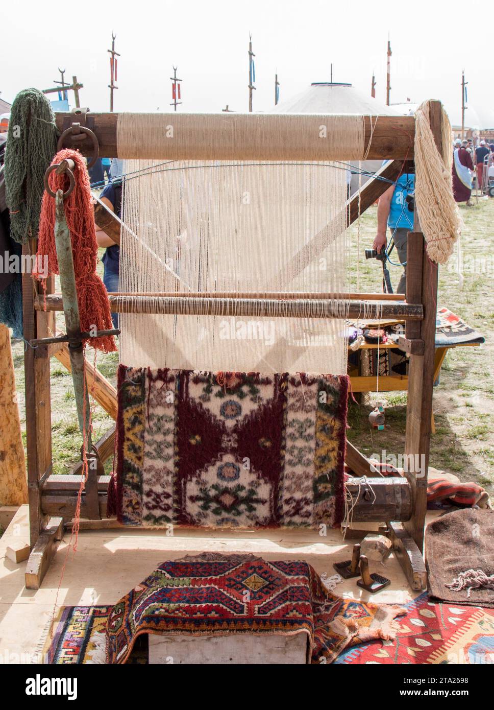 Carpet of traditional types made on a loom Stock Photo - Alamy
