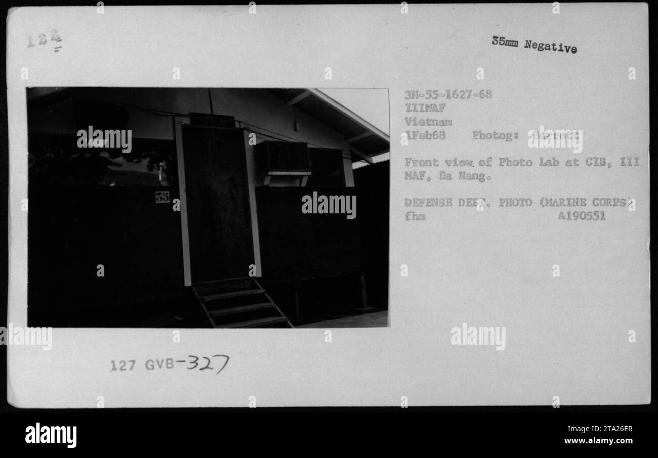 Front view of the Photo Lab at Combined Intelligence Center, III Marine ...