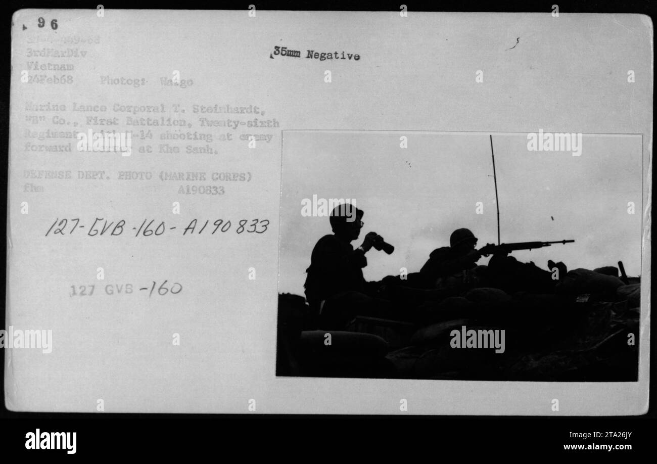 Marine Lance Corporal T. Steinhardt from "B" Co, First Battalion ...