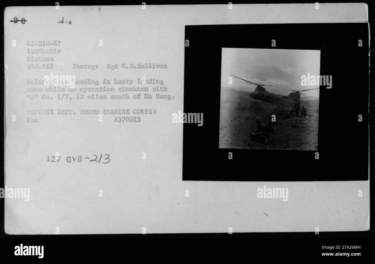 Helicopters land in a hasty landing zone during Operation Stockton with ...