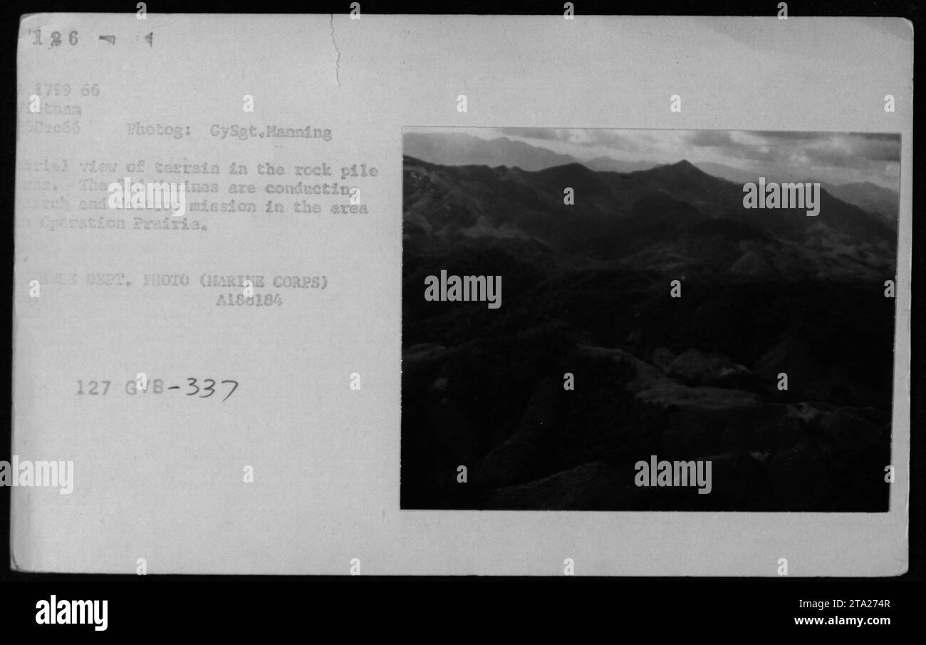 On December 20, 1966, GySgt Manning photographed the Rock Pile area ...
