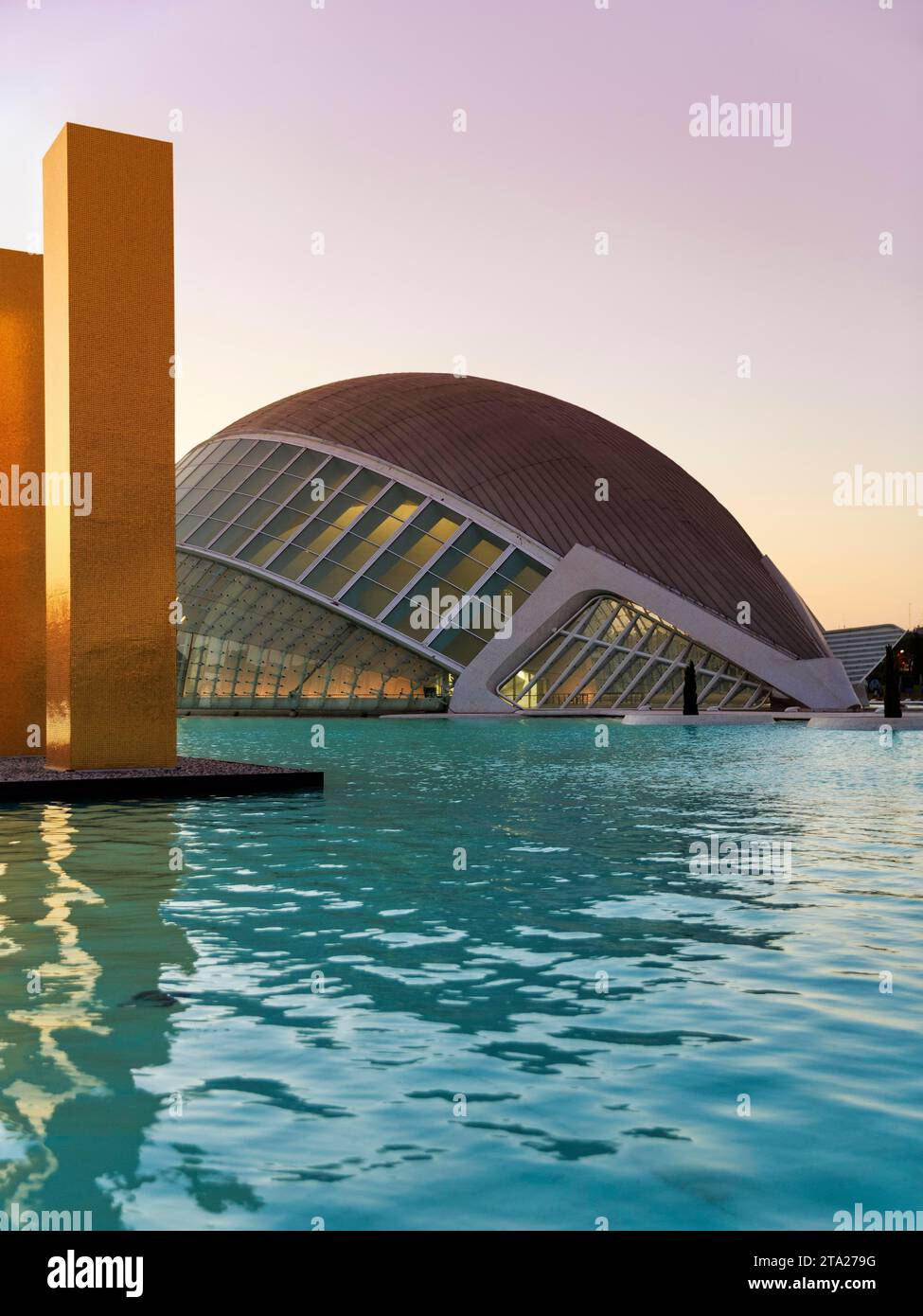 Golden stelae at the cultural centre, planetarium and cinema L ...