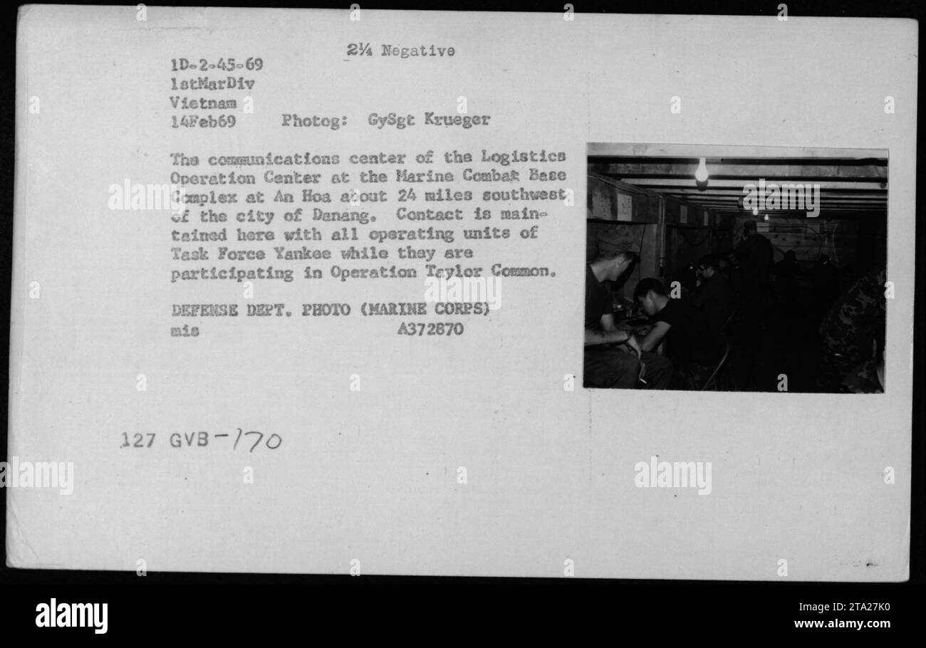 The Logistics Operation Center at An Hoa Marine Combat Base maintains ...