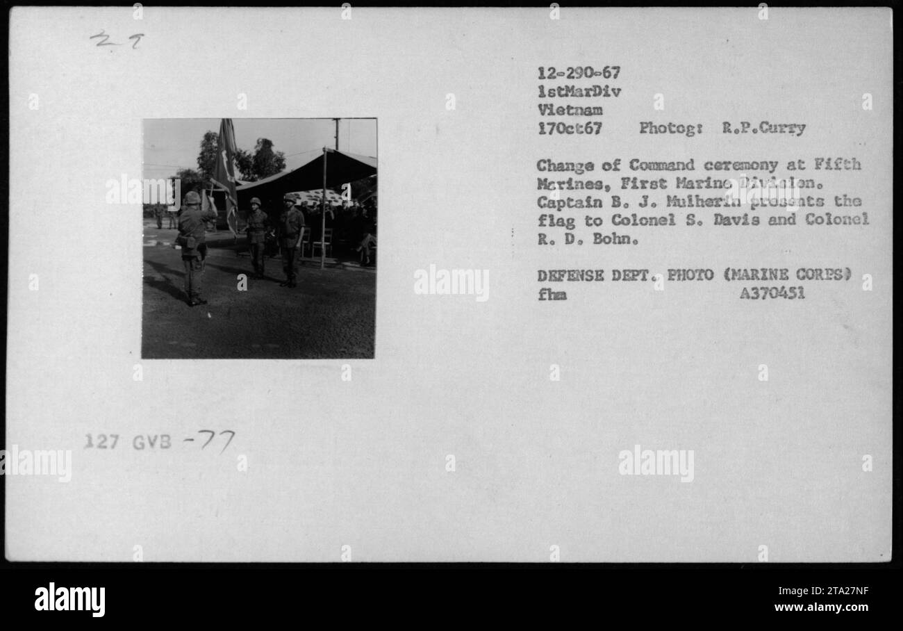 Change of Command ceremony at Fifth Marines, First Marine Division ...