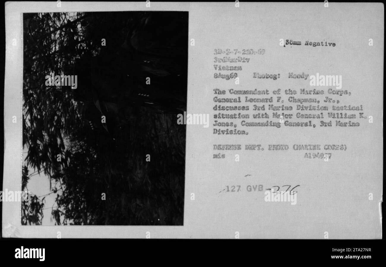 General Leonard F. Chapman, Commandant of the Marine Corps, and Major ...