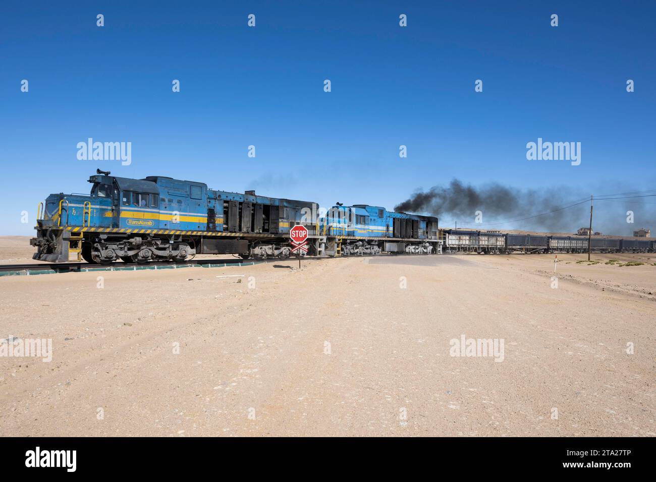 Heavy goods train for ore transport, Kolmanskop, ghost town, diamond ...