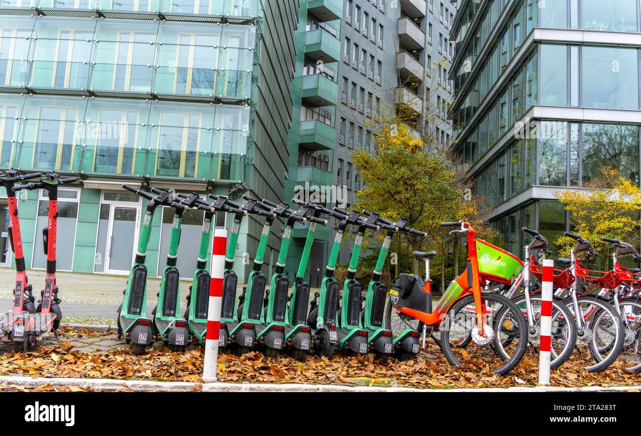 E-scooter stations in Berlin city centre, Berlin, Germany Stock Photo ...