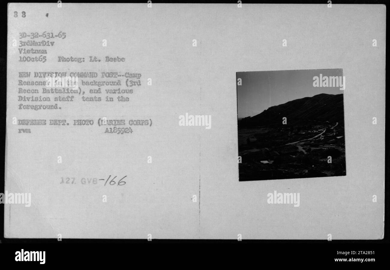 A photo showing the division command post of the 3rd Marine Division at ...