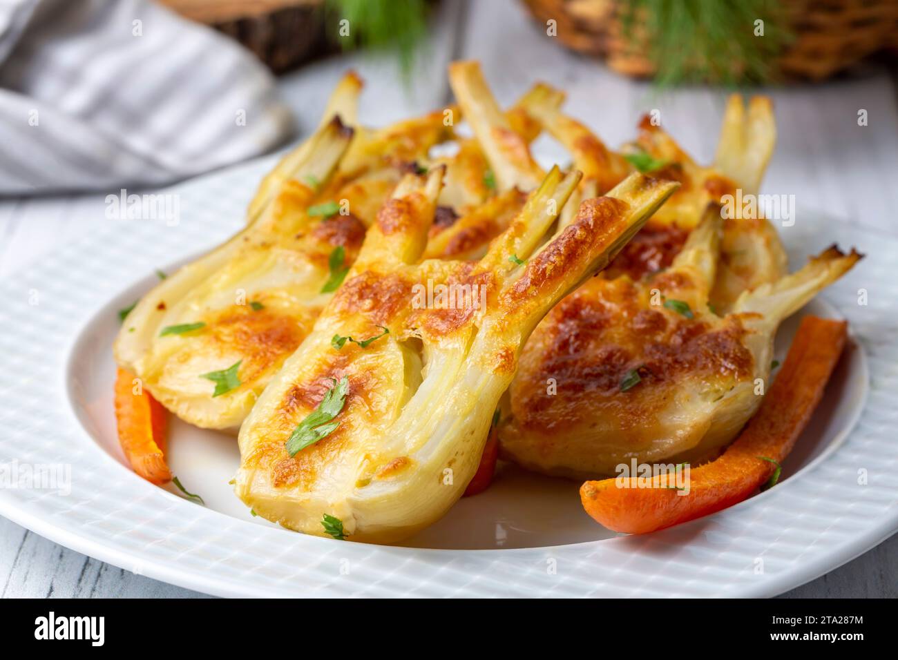 Roasted Fennel with Cheese. Sliced fennel oven roasted in olive oil ...