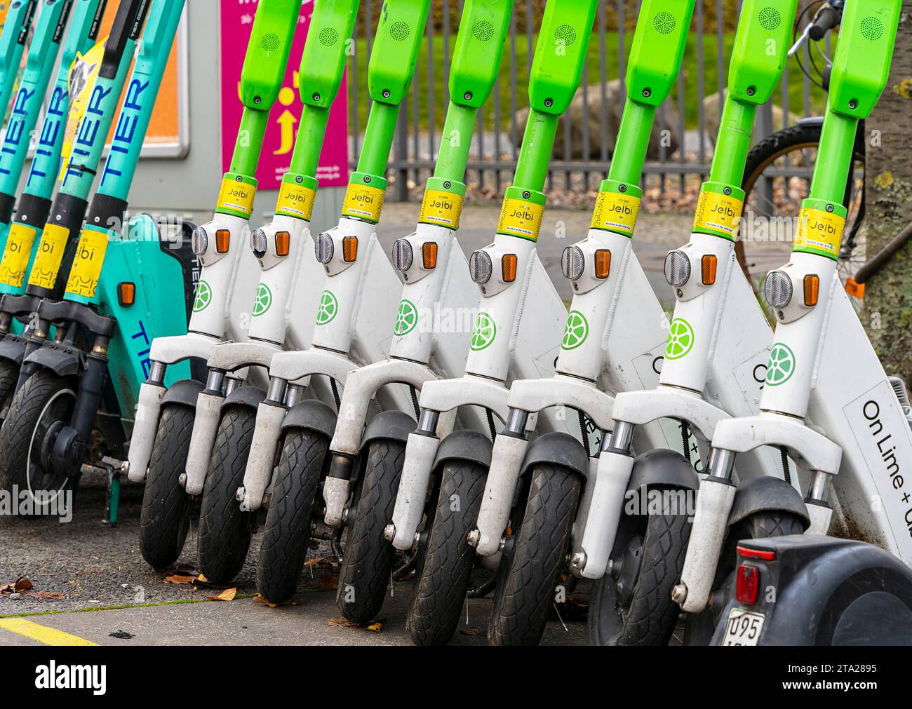E-scooter stations in Berlin city centre, Berlin, Germany Stock Photo ...