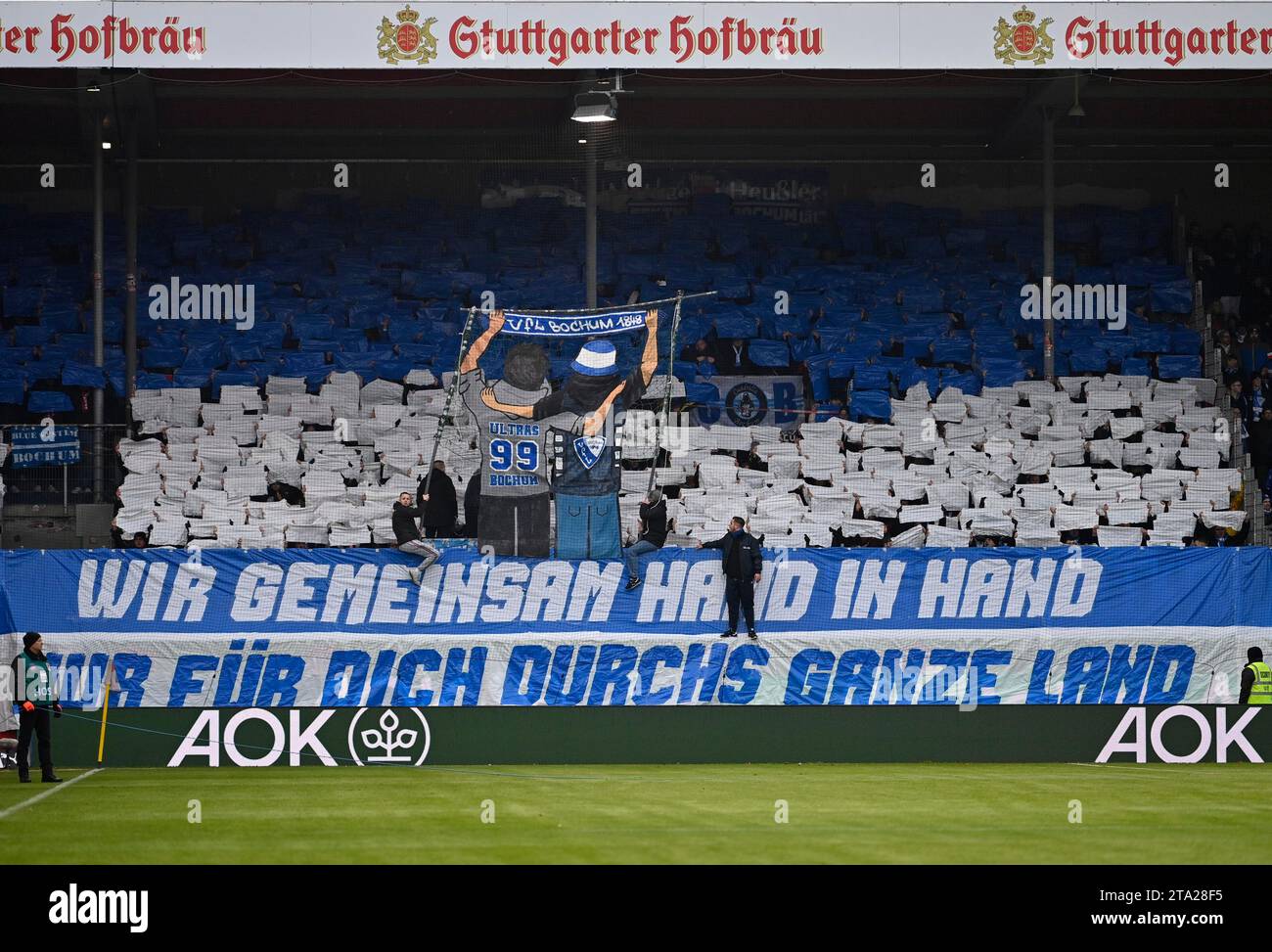 Choreo, choreography, fan campaign VfL Bochum, banner WIR GEMEINSAM ...