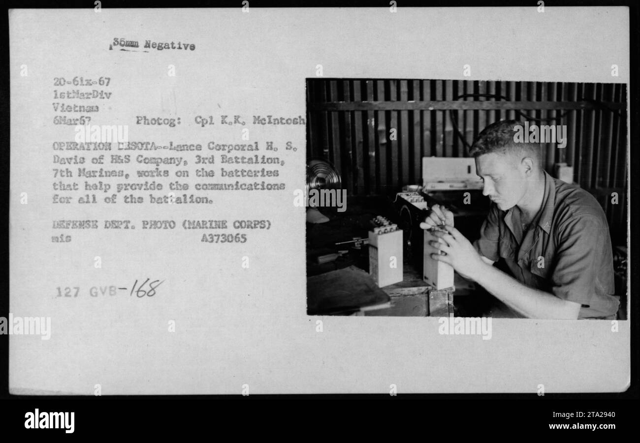 Operation Desota - Lance Corporal H. S. Davis from H&S Company, 3rd ...