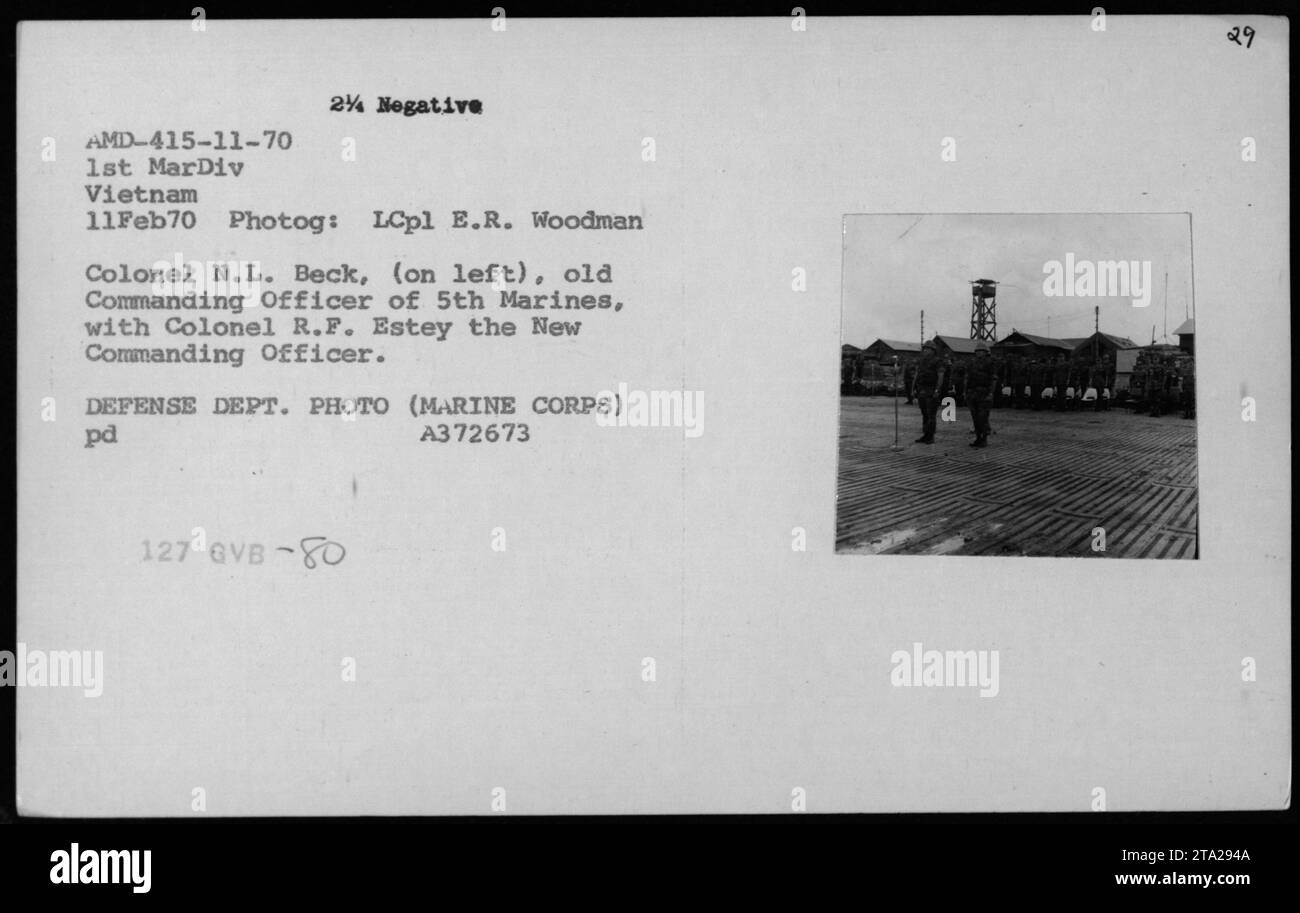 "Ceremonial handover: Colonel N.L. Beck (left), former Commanding ...
