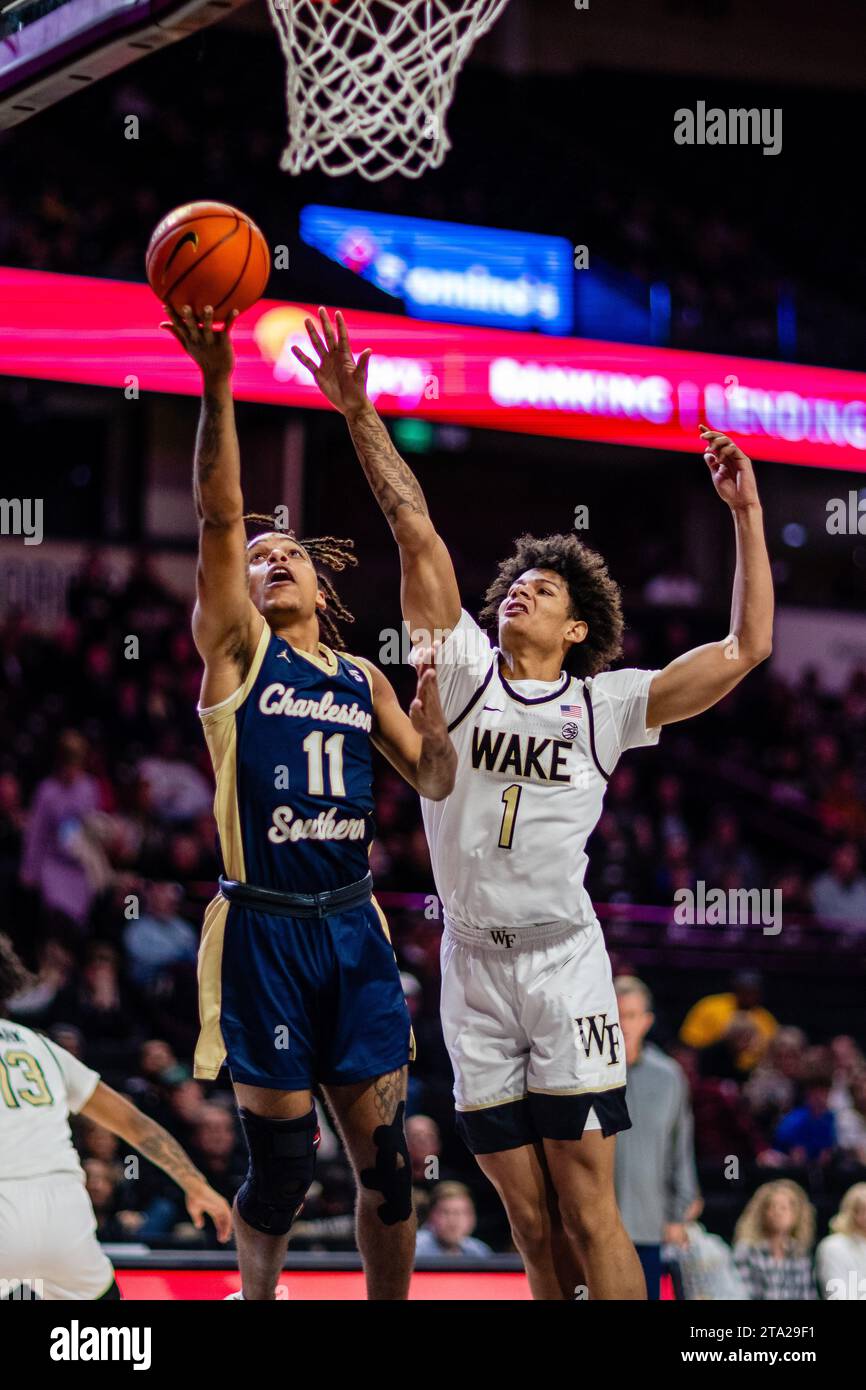 Winston-Salem, NC, USA. 24th Nov, 2023. Charleston Southern Buccaneers ...