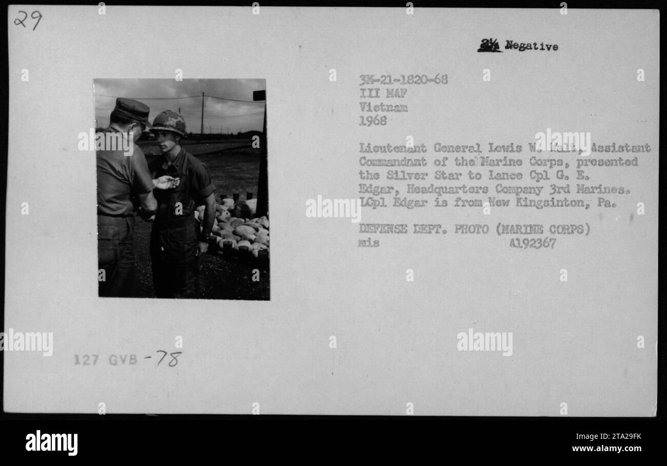 Lieutenant General Lewis W. Walt, Assistant Commandant of the Marine ...