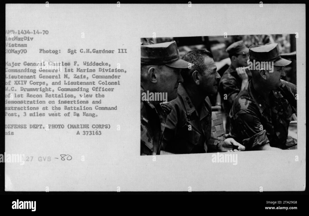 Major General Charles F. Widdecke, Lieutenant General M. Zais, and ...