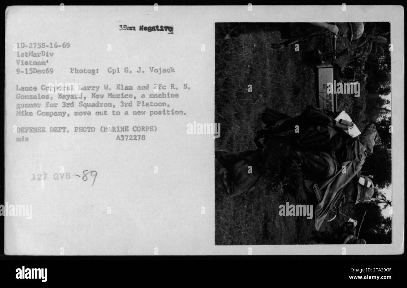 "Marines, Lance Corporal Larry W. Elam and Pfc R. S. Gonzales, of 3rd ...