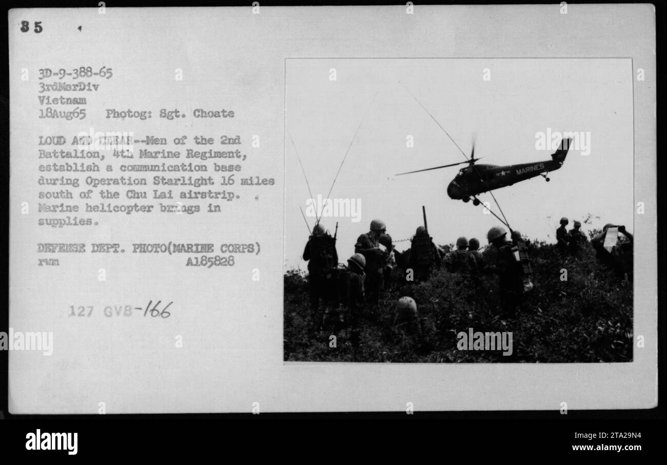 Men of the 2nd Battalion, 4th Marine Regiment, set up a communication ...