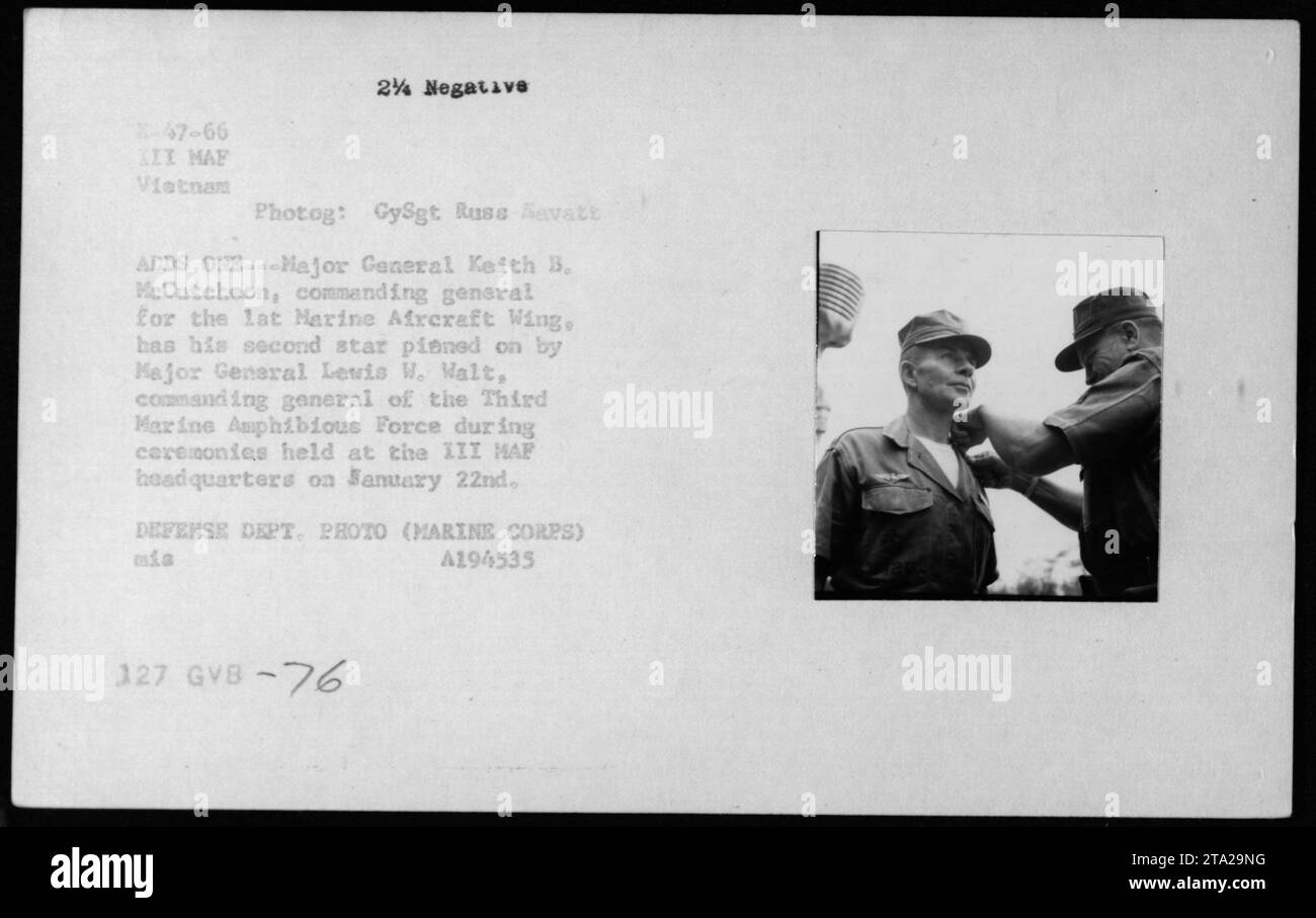 Major General Keith B. McCutcheon being promoted to a two-star general ...