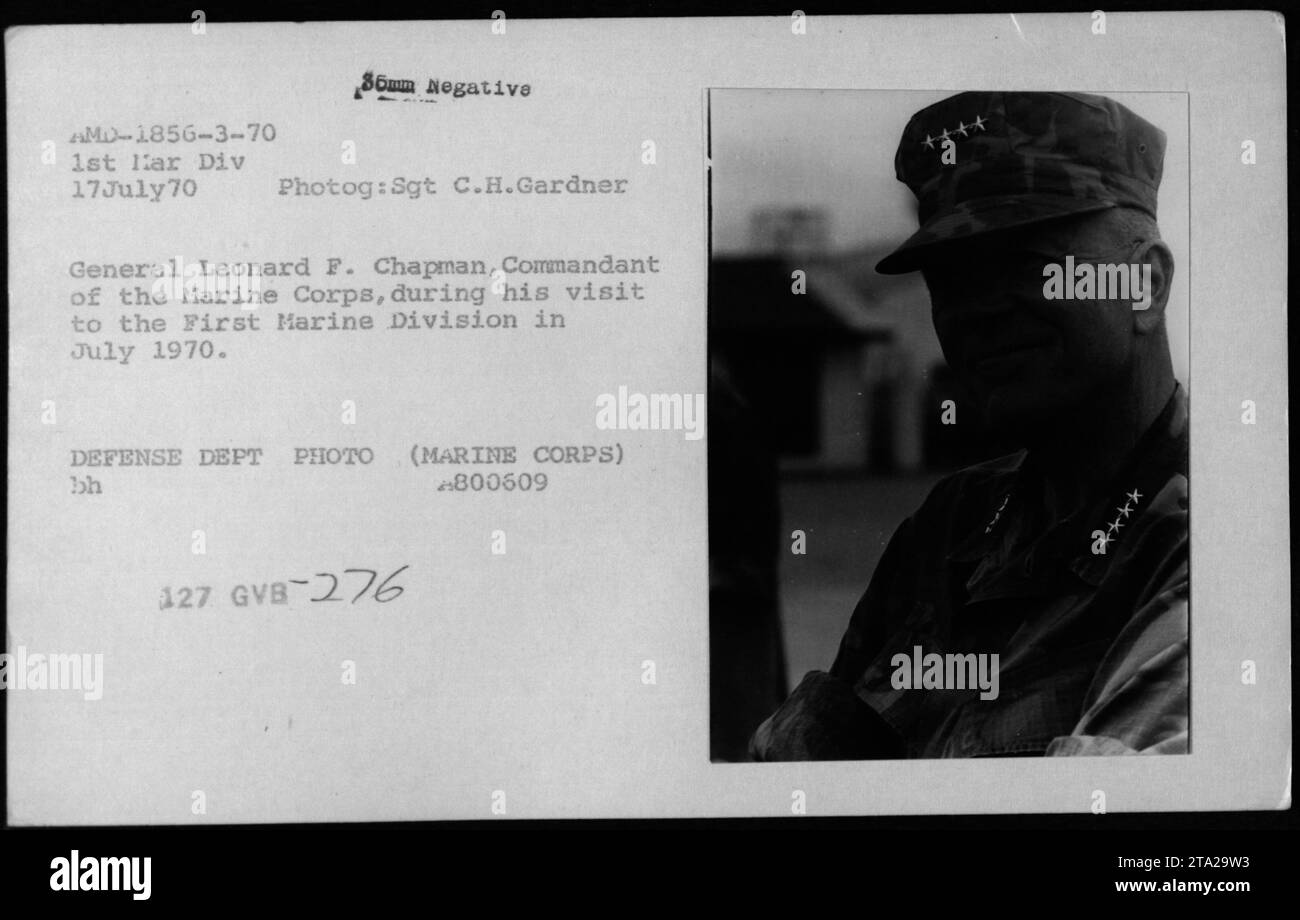 On July 17, 1970, General Leonard F. Chapman, Commandant of the Marine ...
