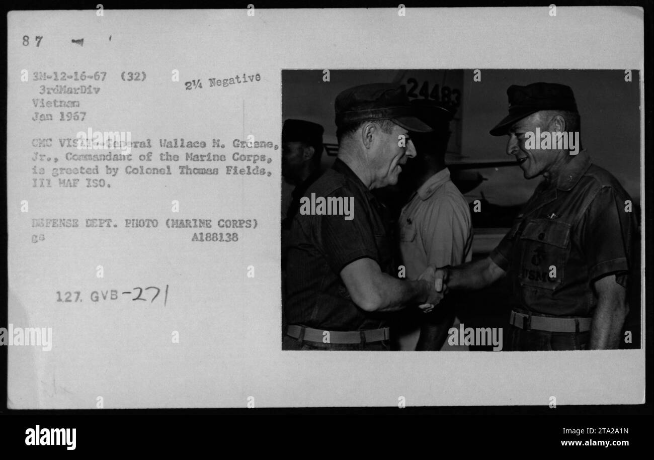 "General Wallace M. Groene, Jr., Commandant of the Marine Corps, is ...