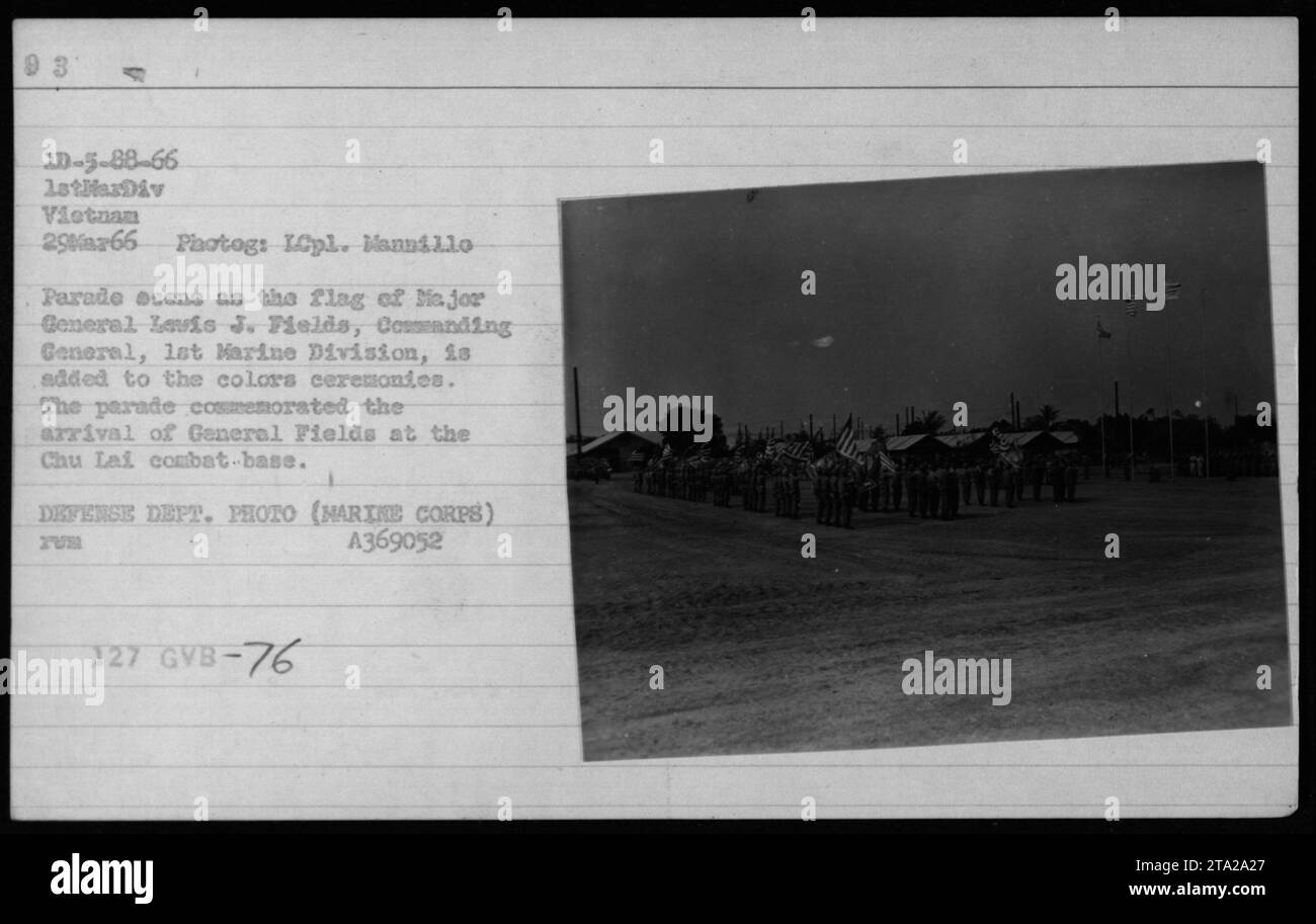 Major General Levis J. Fields, Commanding General of the 1st Marine ...