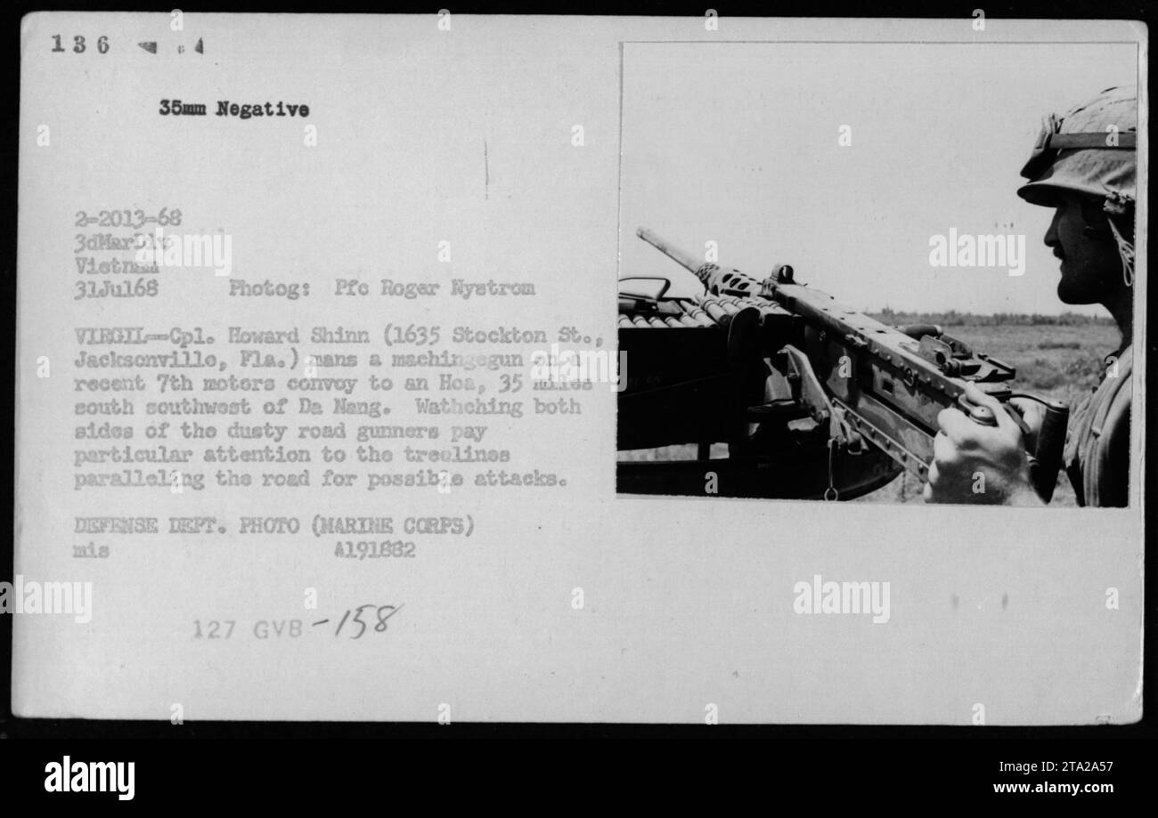 Marine corps Sergeant Howard Shinn from Jacksonville, Florida, operates ...