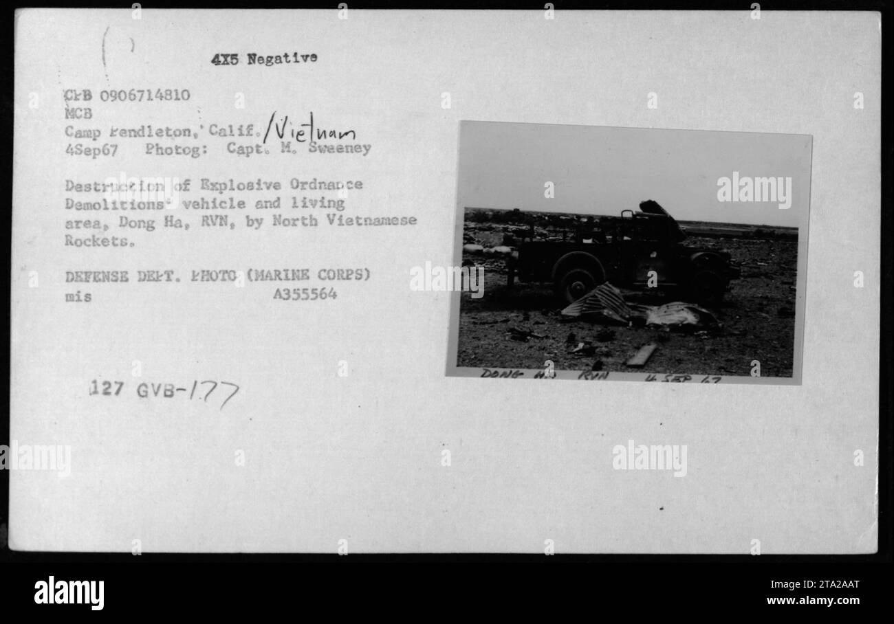 Caption: "US military personnel assess the damage caused by North ...