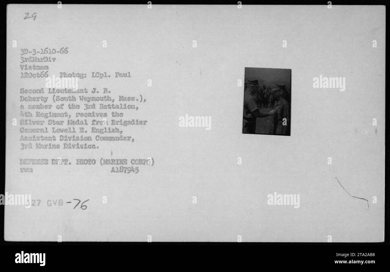 On October 12, 1966, Second Lieutenant J.B. Doherty, a member of the ...