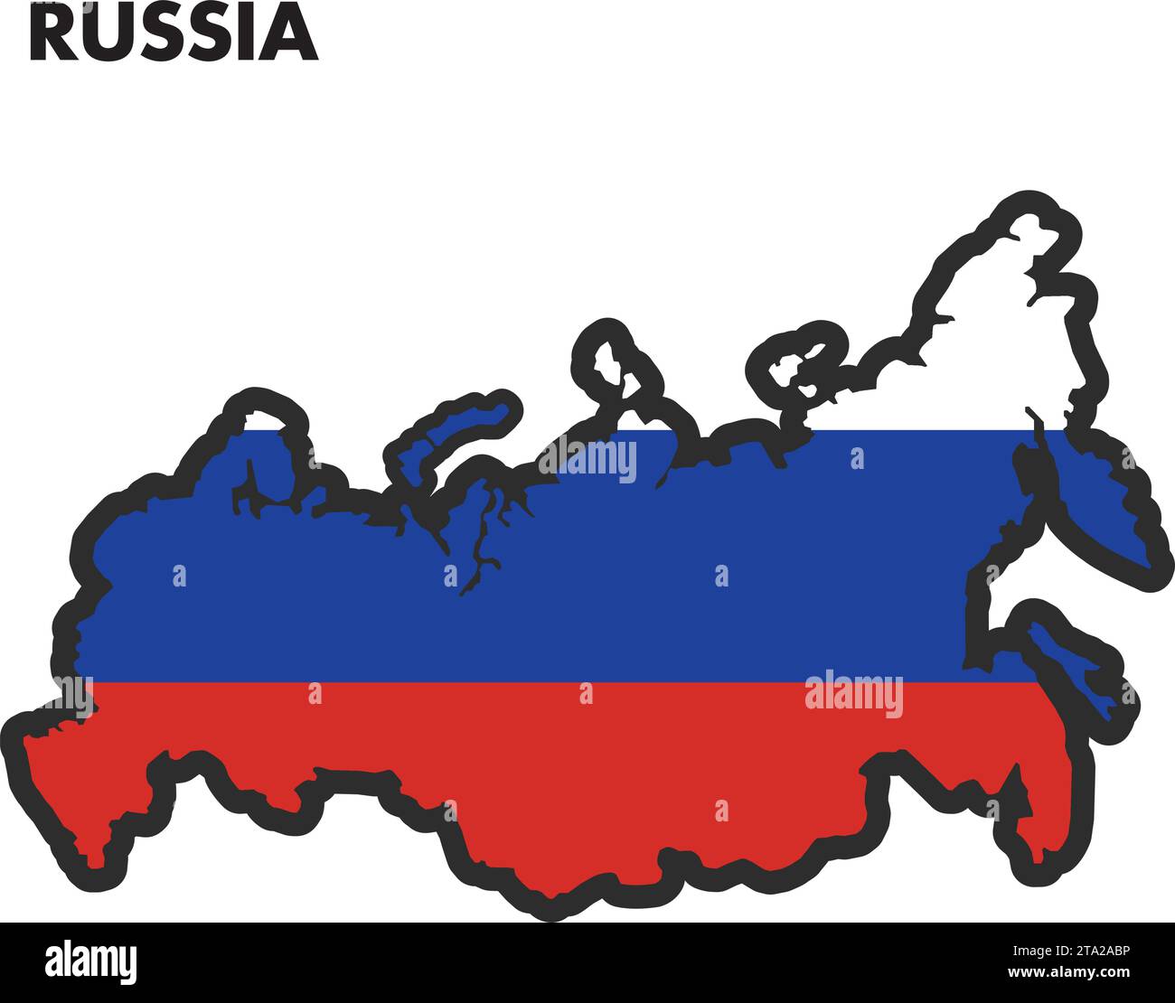Isolated map of Russia with its flag Vector illustration Stock Vector ...