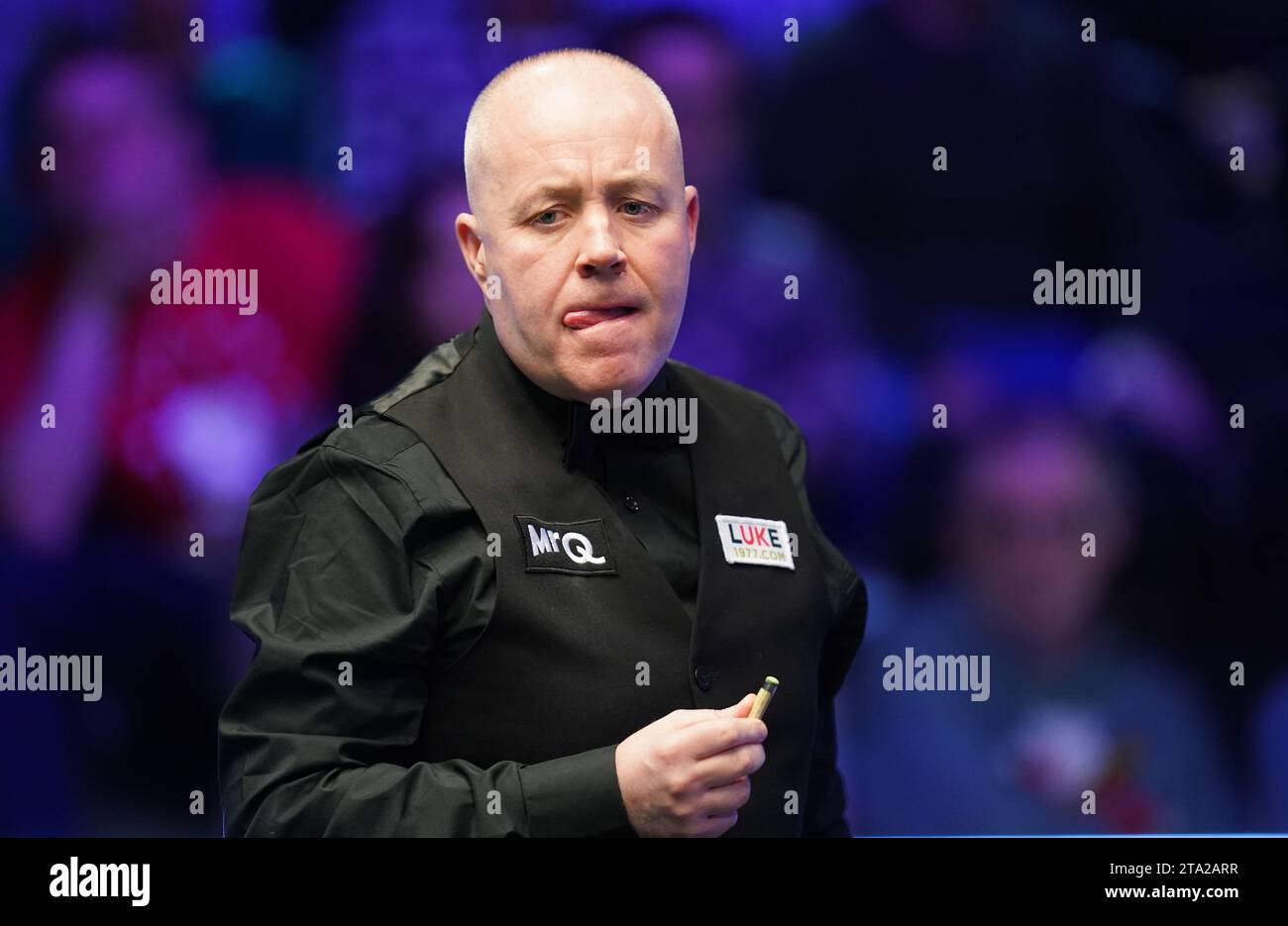 John Higgins during his match against Joe O'Connor on day four of the ...