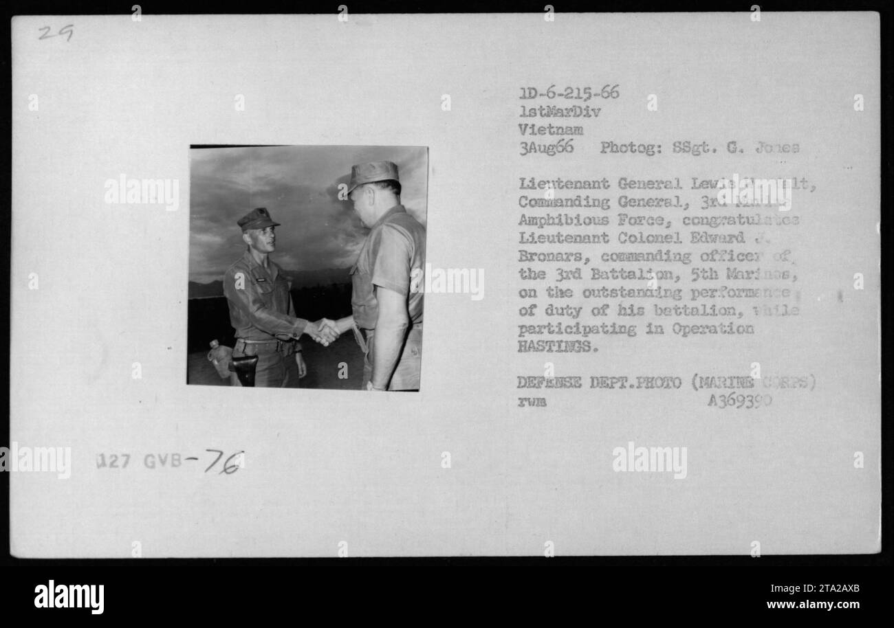 Lieutenant General Lewis W. Welt, Commanding General, 3rd Marine ...