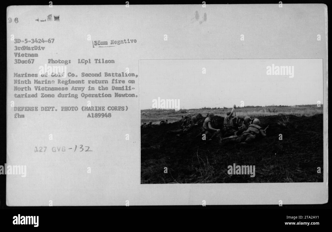 Marines from Golf Company, 2nd Battalion, 9th Marines engage North ...