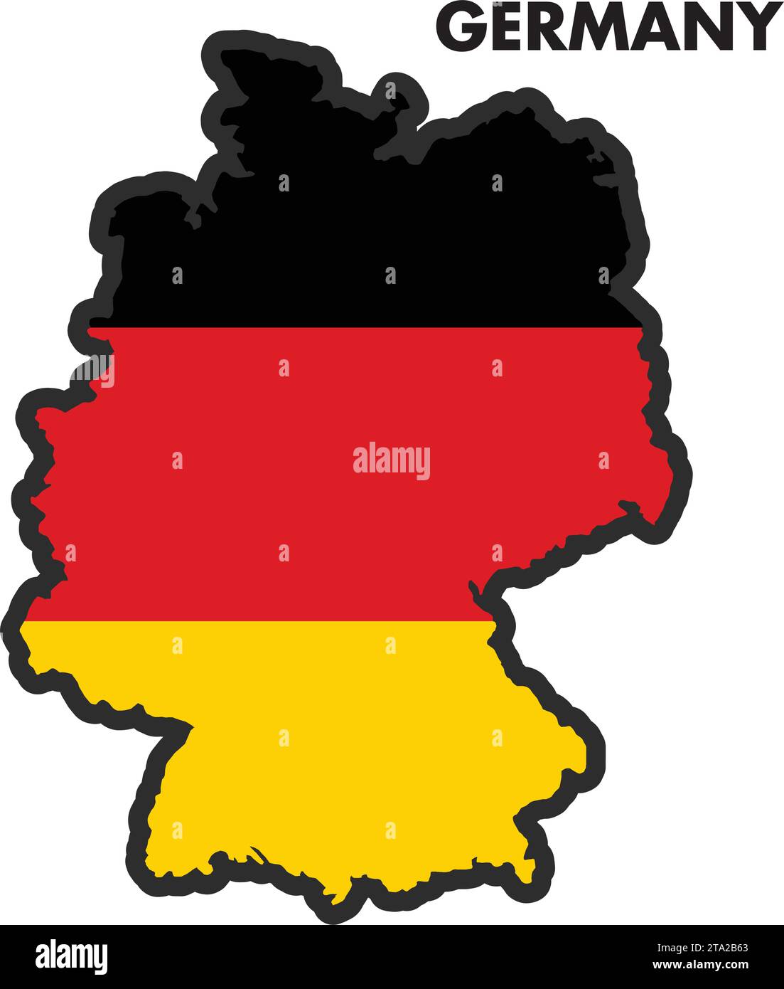 Isolated map of Germany with its flag Vector illustration Stock Vector ...