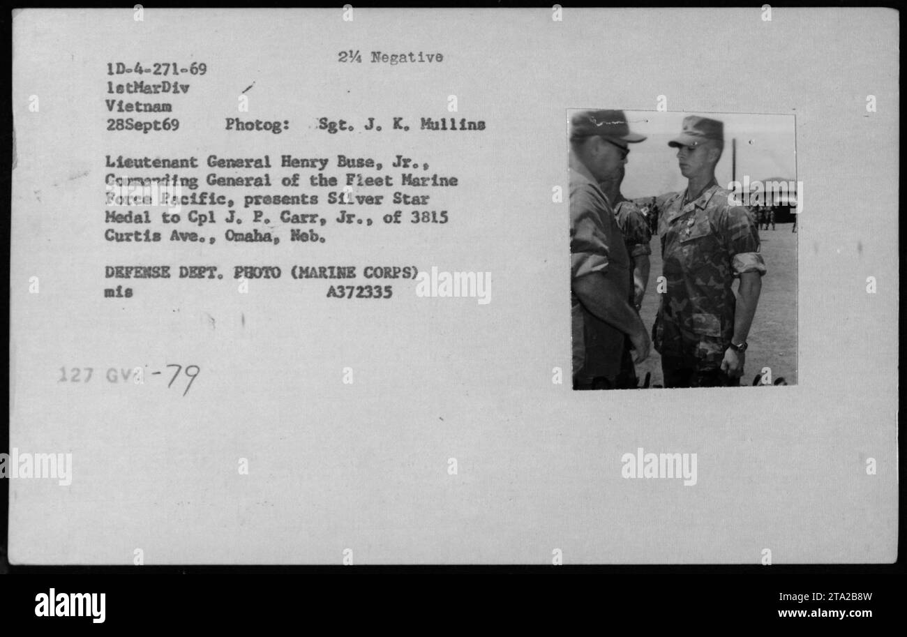On September 28, 1969, Lieutenant General Henry Buse Jr., Commanding ...