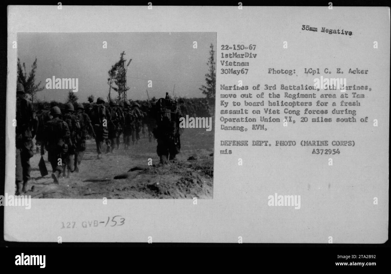 Marines from 3rd Battalion, 5th Marines, are seen moving out of the ...