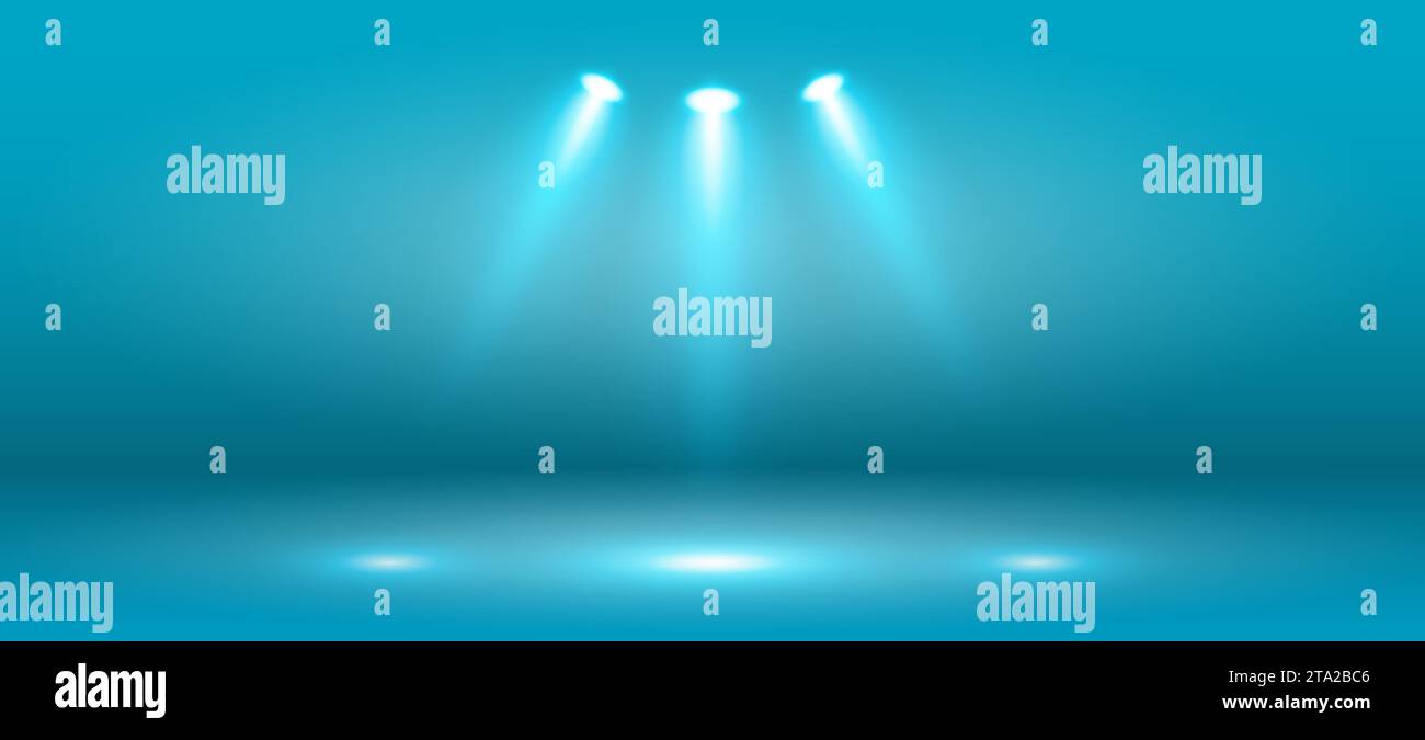 A set of glowing blue transparent light effect on a light blue ...